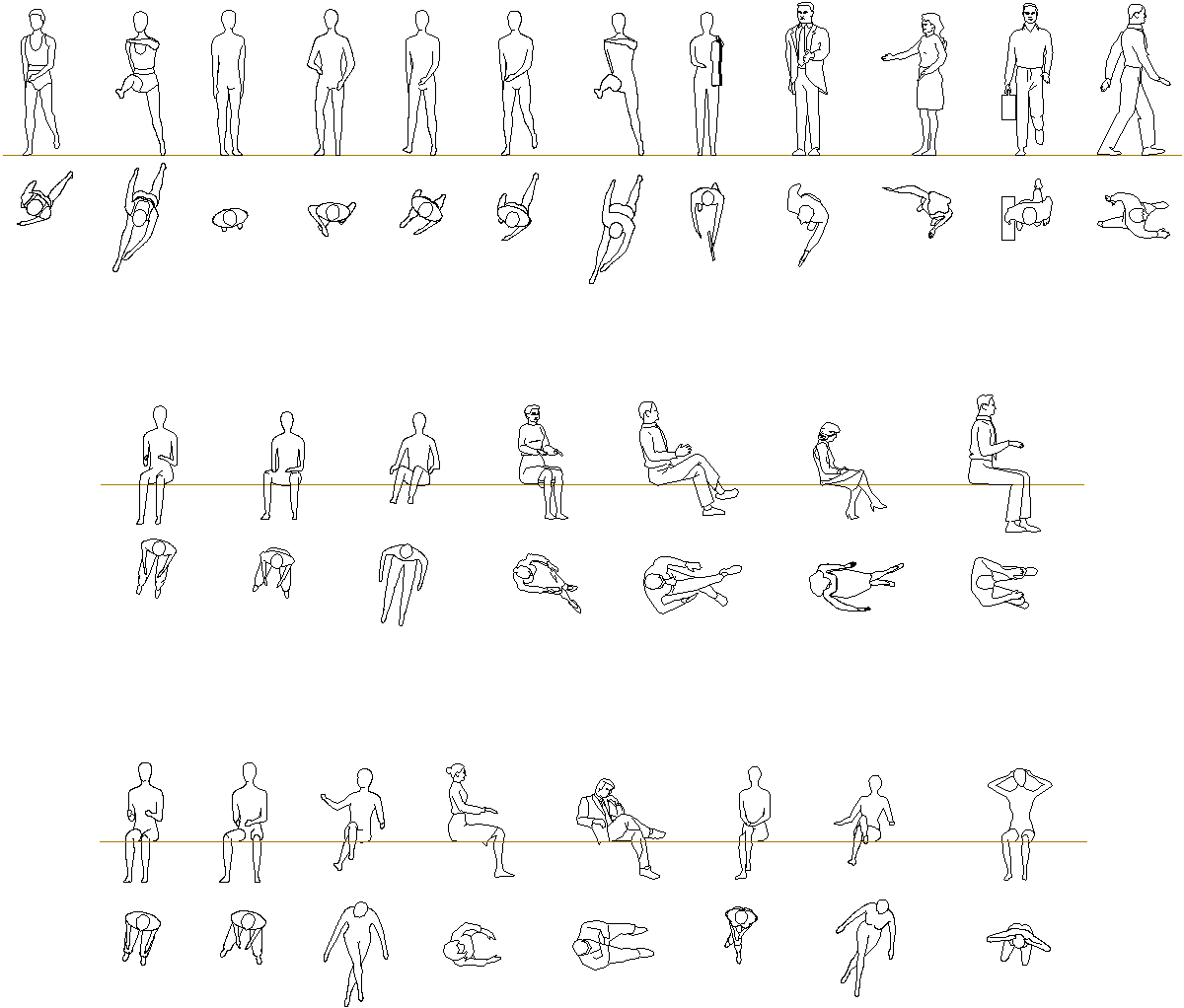 Free People CAD Blocks (Plan & Elevation)