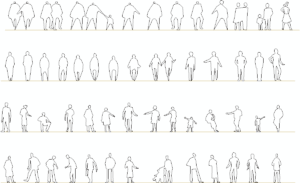People Silhouettes CAD Blocks – Front View DWG Download - cadblock.org